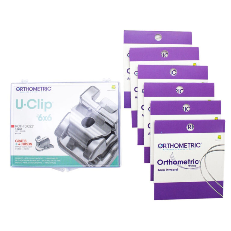 KIT BRACKETS AUTOLIGADO U-CLIP ROTH + ARCOS + TUBOS ORTHOMETRIC - Dentosmed