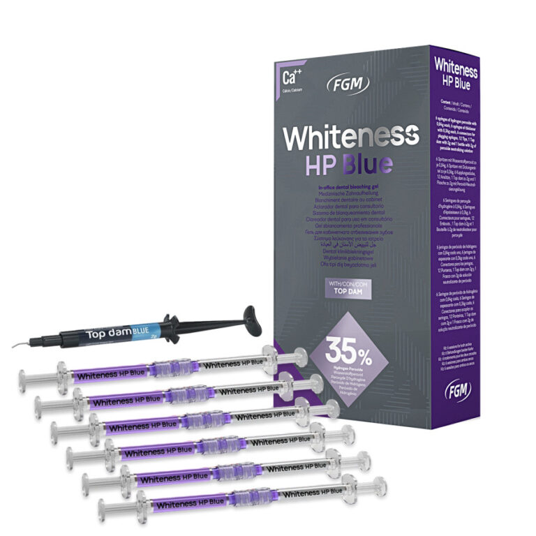 BLANQUEAMIENTO WHITENESS HP BLUE 35% KIT 6 PACIENTES FGM - Dentosmed