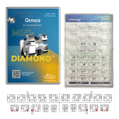 BRACKET METALICO MBT MINI DIAMOND ORMCO - Dentosmed